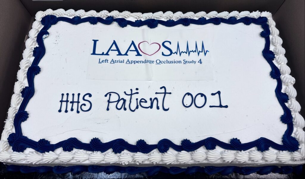 First patient enrolled in the Left Atrial Appendage Occlusion Study ...
